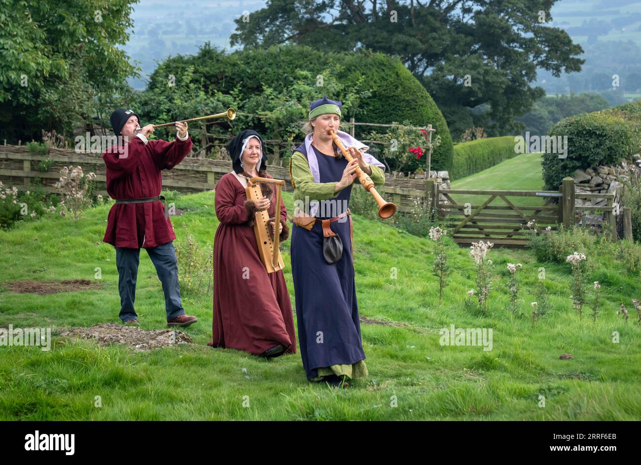 Musicians with their 15th century instruments left to tight Terry Mann ...