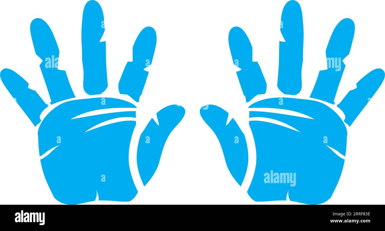 handprint paint colors blue illustration Stock Vector Image & Art - Alamy