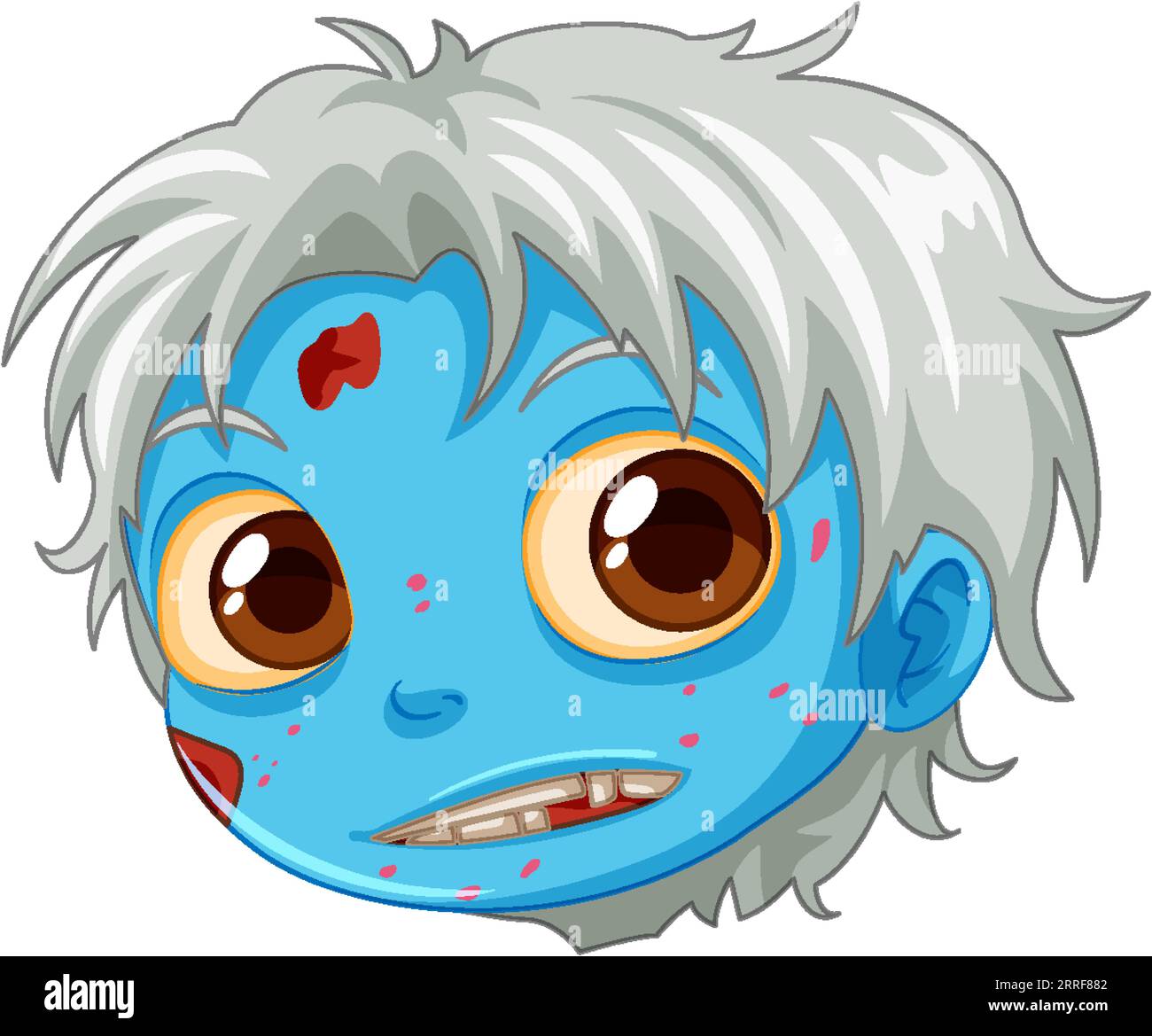 A vector cartoon illustration of a blue-skinned male teen zombie Stock ...