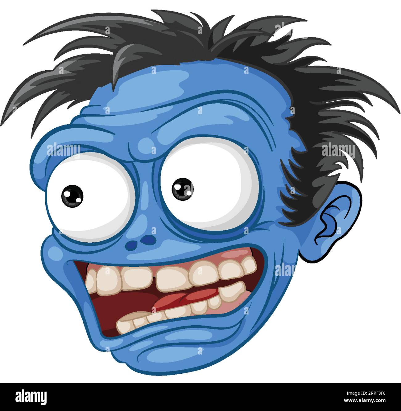 A vector cartoon illustration of a creepy and scary zombie man head ...