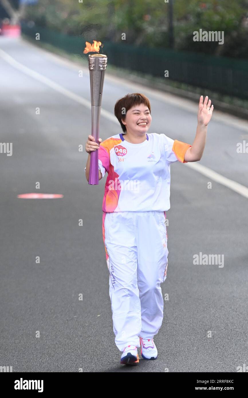 Hangzhou, China's Zhejiang Province. 8th Sep, 2023. Torch bearer Ma ...