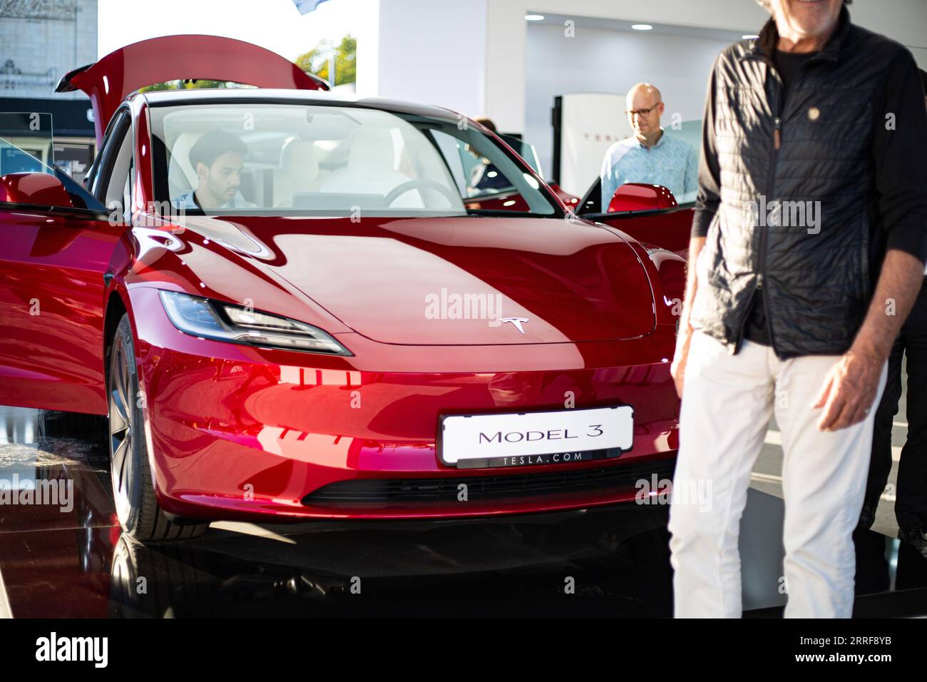 Munich, Germany. 07th Sep, 2023. Tesla Model 3 beim IAA Mobility Open ...