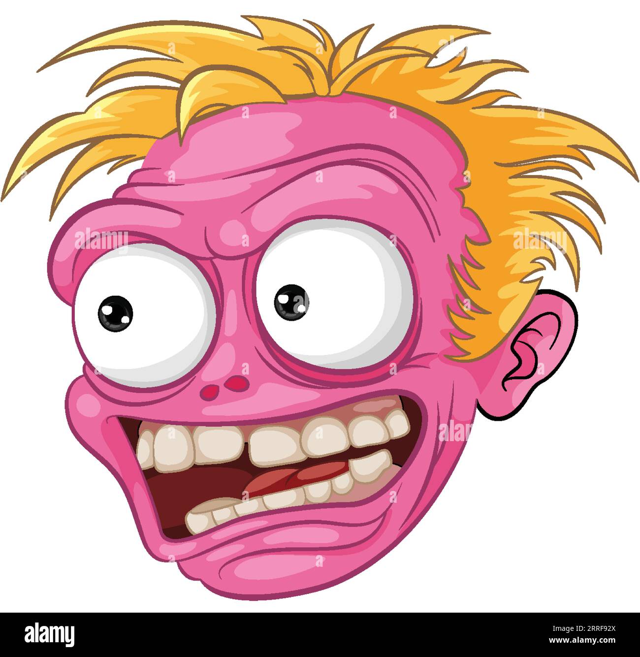 A vector cartoon illustration of a creepy and scary zombie man head ...