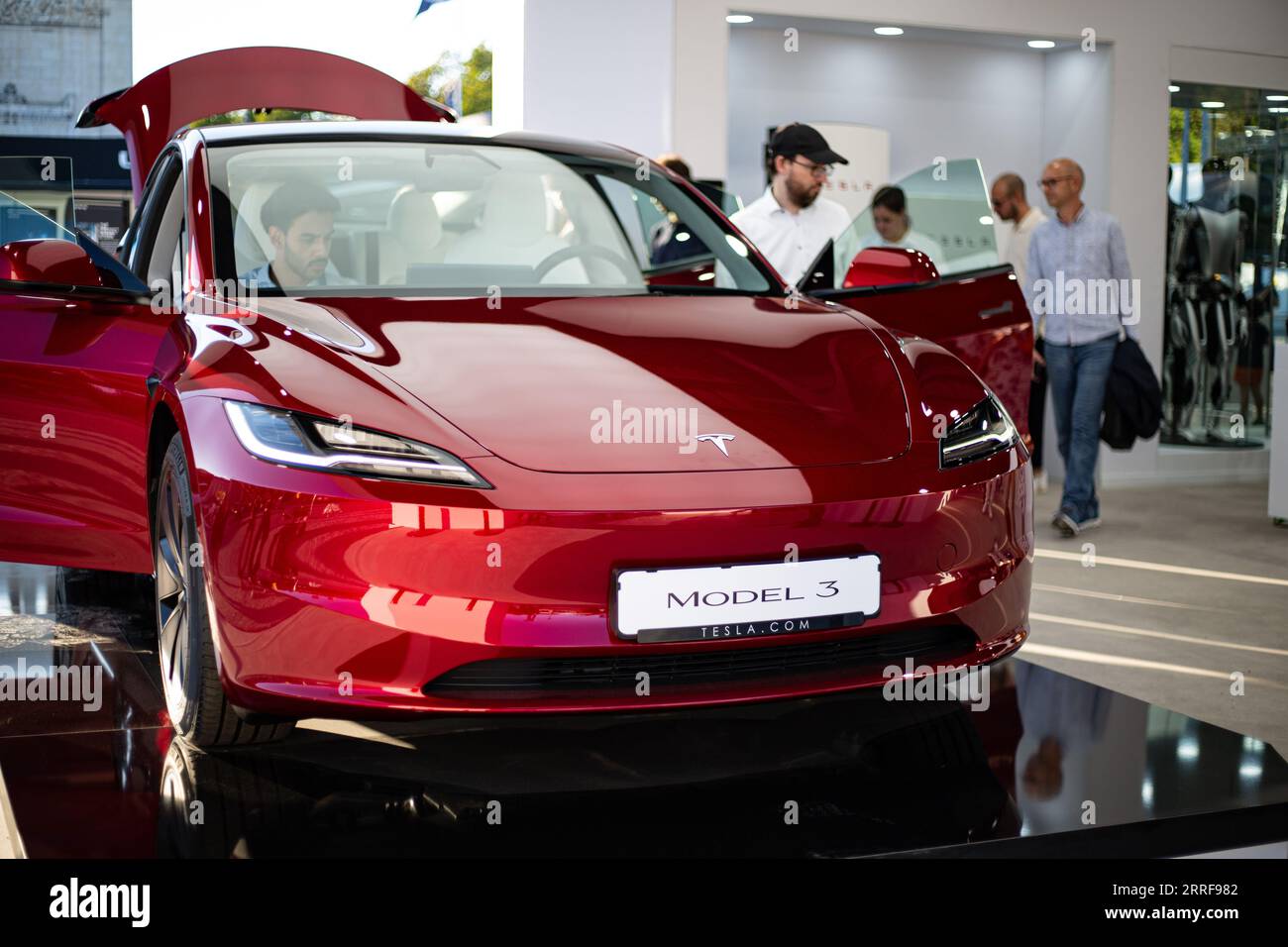 Munich, Germany. 07th Sep, 2023. Tesla Model 3 beim IAA Mobility Open ...