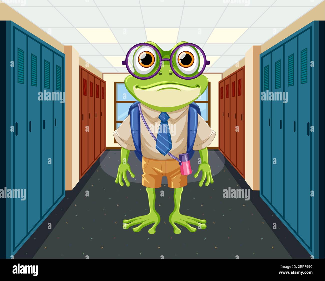 Student Frog Cartoon Character illustration Stock Vector Image & Art ...