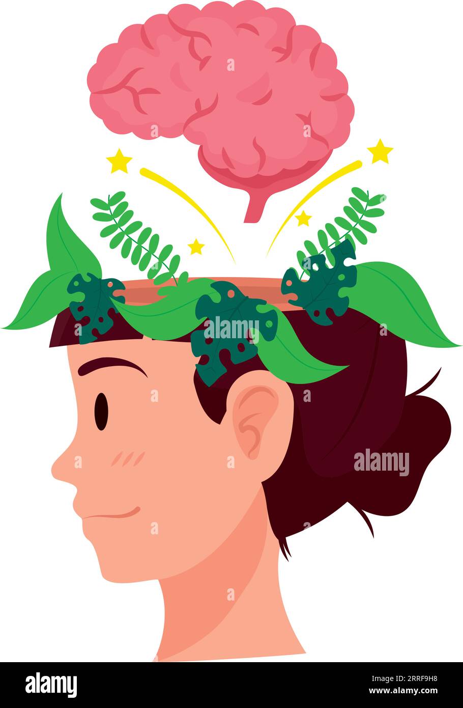 Creative human brain side profile Cut Out Stock Images & Pictures - Alamy