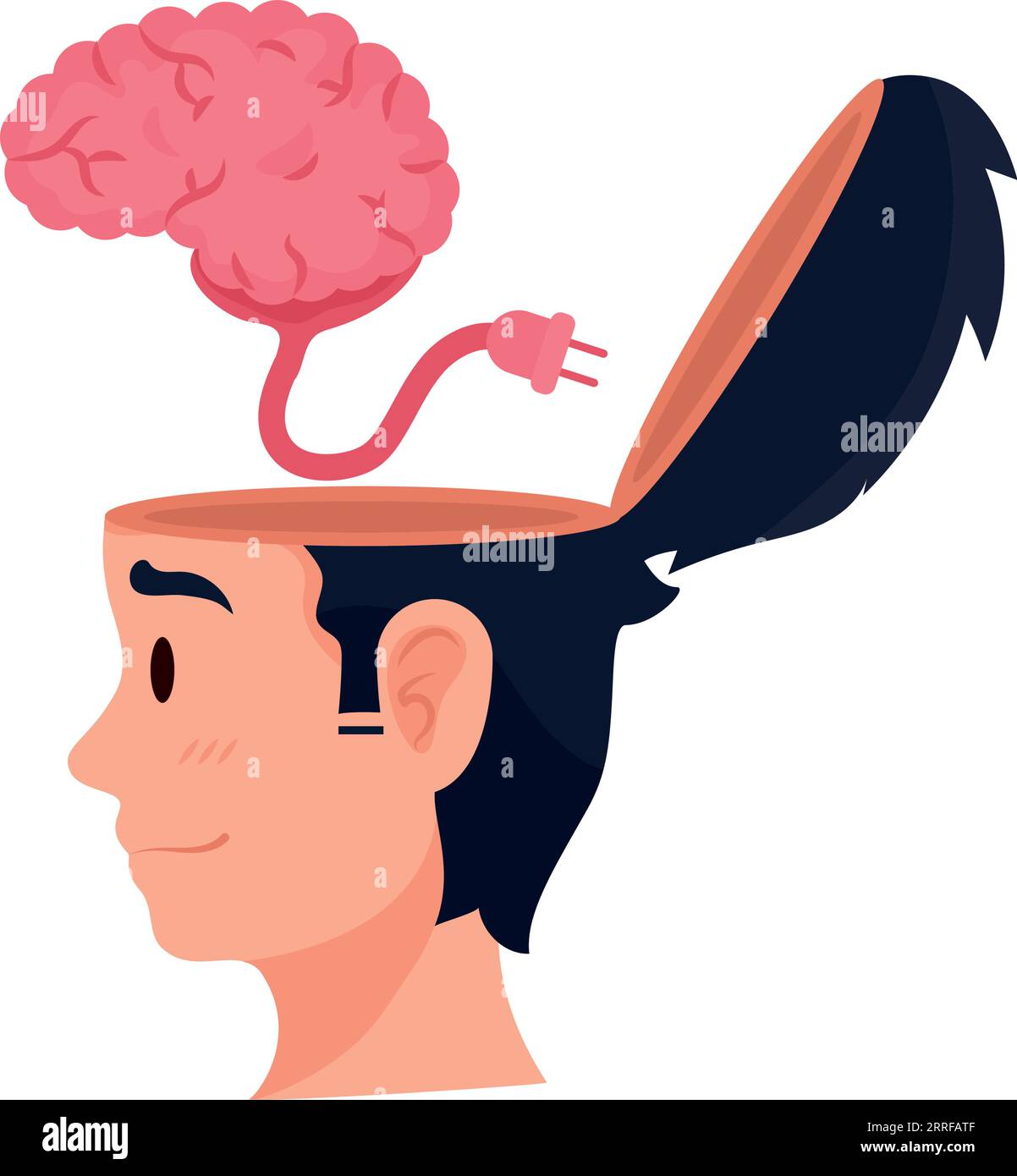 Creative human brain side profile Cut Out Stock Images & Pictures - Alamy