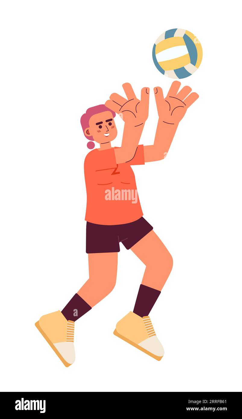 Female volleyball player jumping Stock Vector Images - Alamy