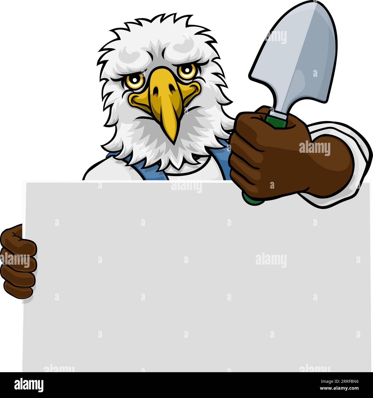 Gardener Eagle Bird Cartoon Handyman Tool Mascot Stock Vector Image ...