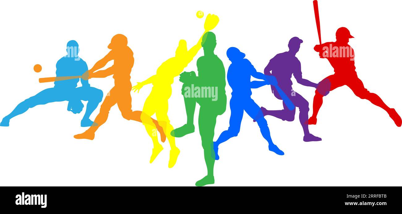 Baseball Silhouette Players Player Silhouettes Stock Vector Image & Art ...