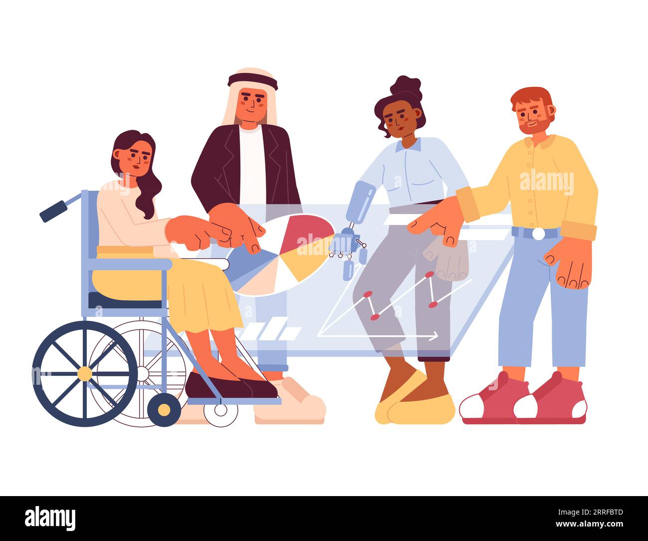 Collaboration co-workers cartoon flat illustration Stock Vector Image ...
