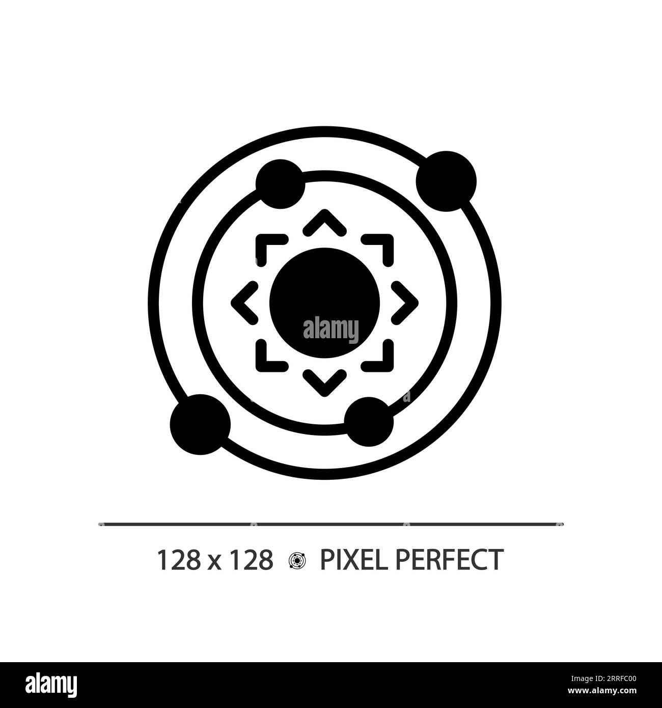 Solar system pixel perfect black glyph icon Stock Vector Image & Art ...