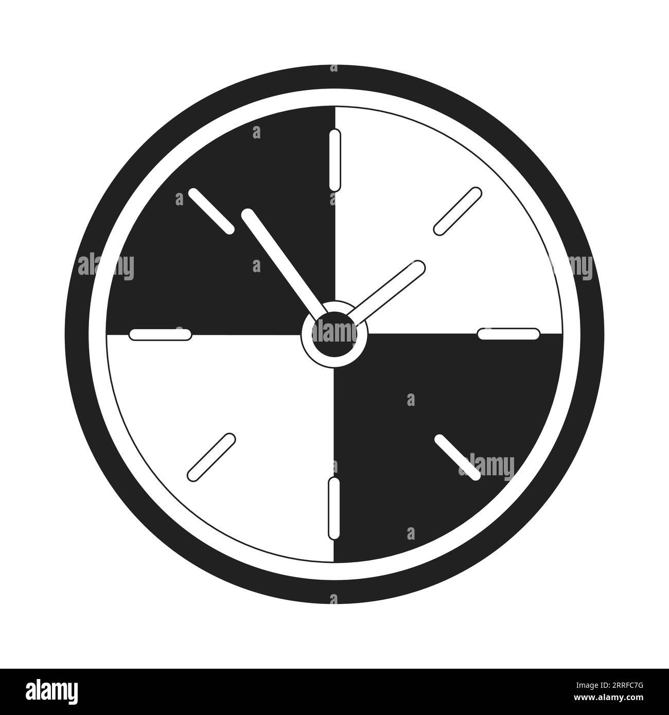 Wall clock monochrome flat vector object Stock Vector Image & Art - Alamy