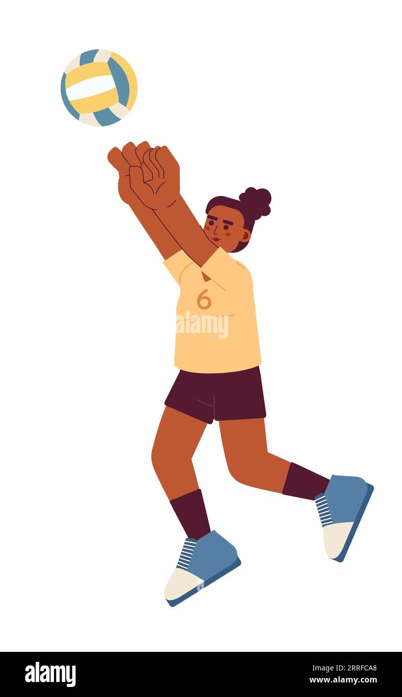 Woman volleyball african american Stock Vector Images - Alamy