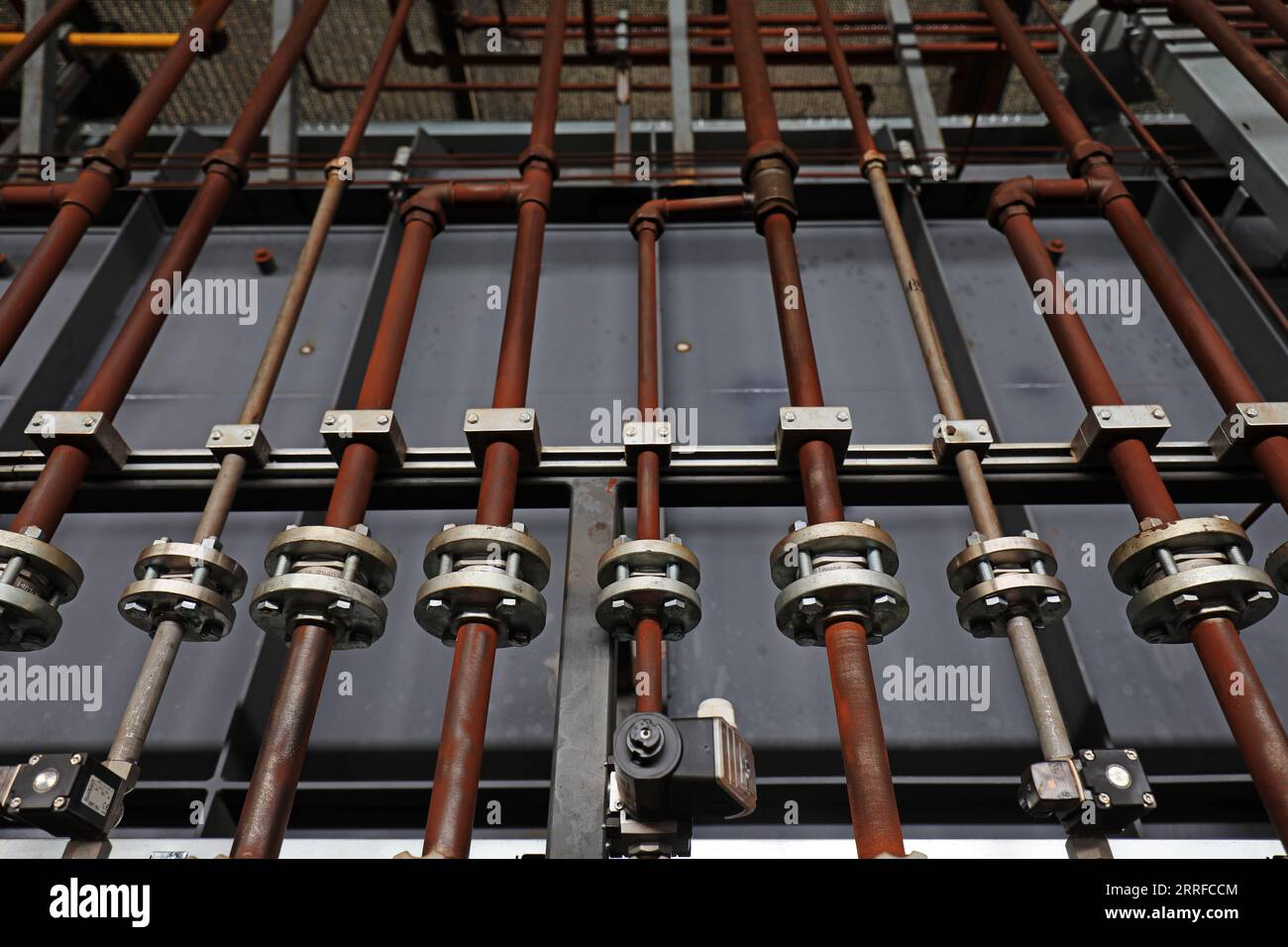 The pressure piping facilities are in the factory Stock Photo - Alamy