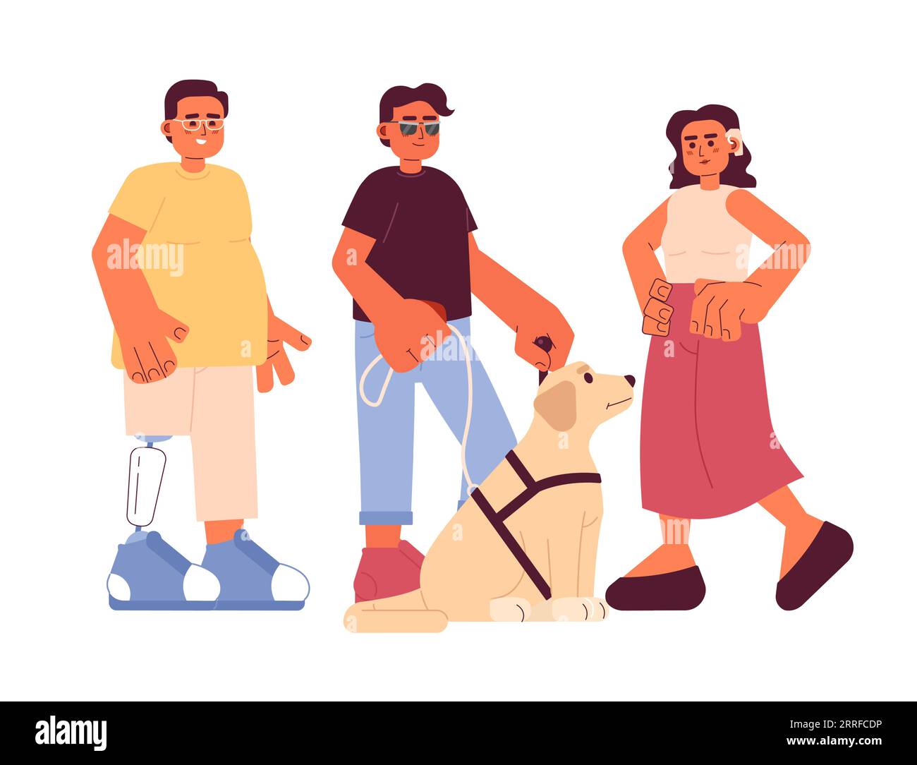 Disabilities diversity cartoon flat illustration Stock Vector Image ...