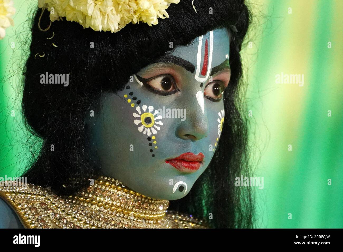 Ajmer, India. 07th Sep, 2023. People dressed as Hindu god Krishna and ...