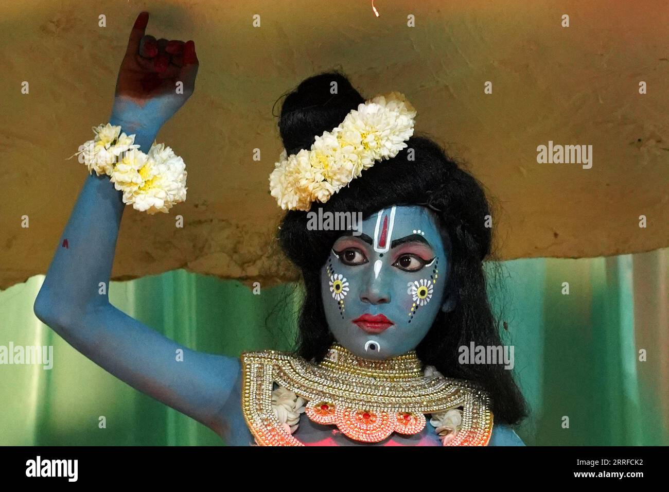 Ajmer, India. 07th Sep, 2023. People dressed as Hindu god Krishna and ...