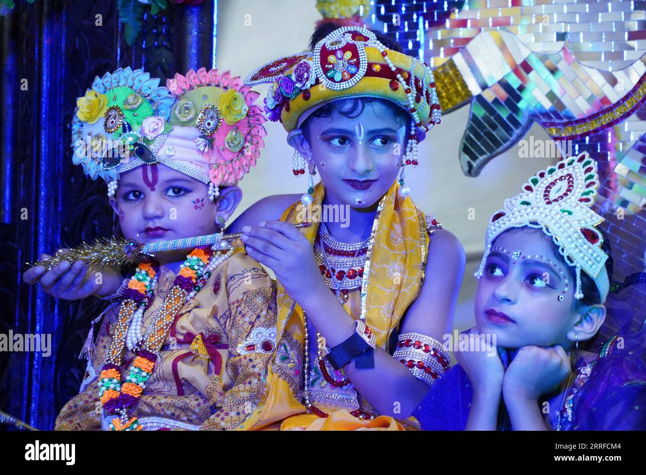 Ajmer, India. 07th Sep, 2023. People dressed as Hindu god Krishna and ...