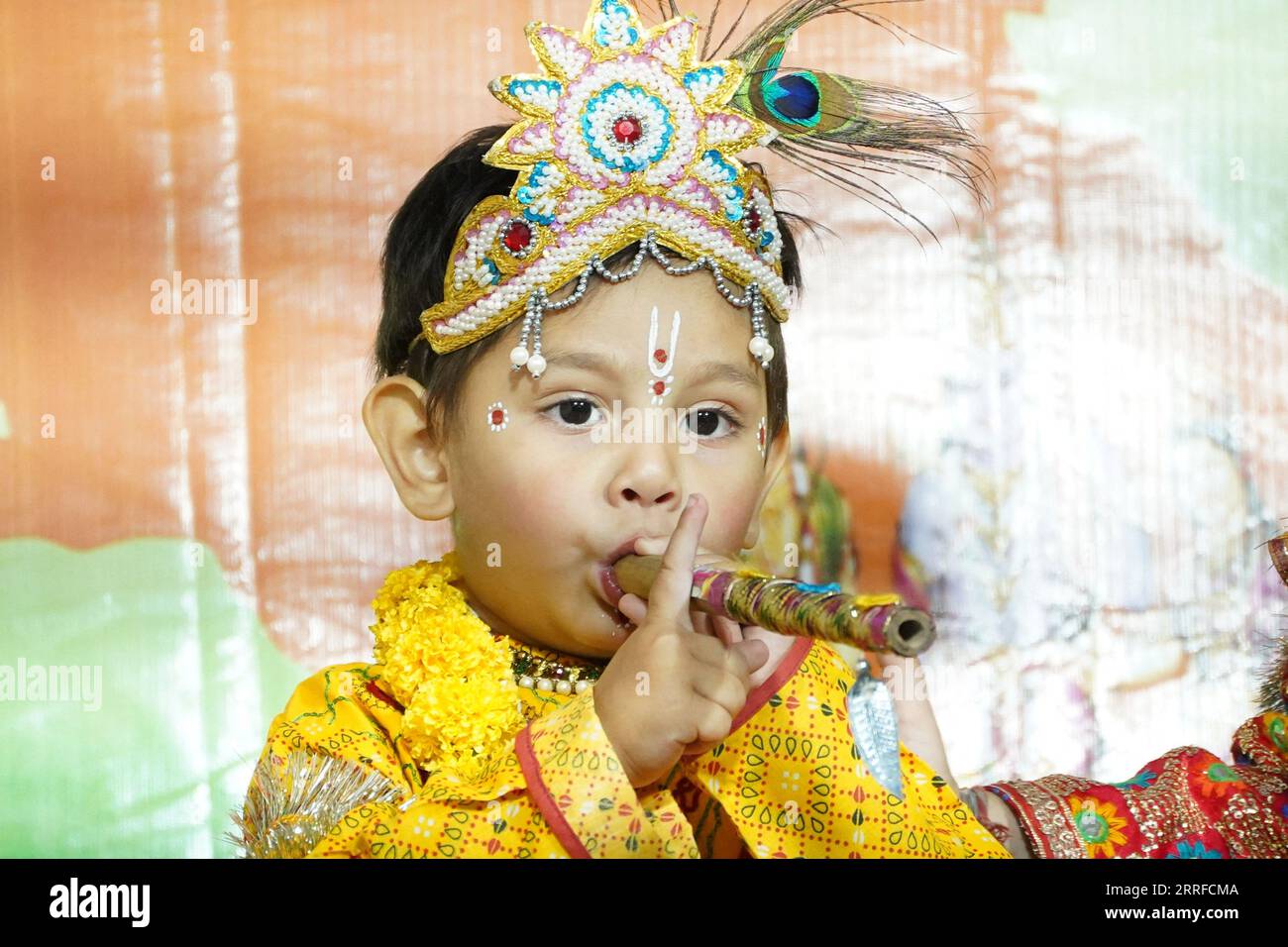 Ajmer, India. 07th Sep, 2023. People dressed as Hindu god Krishna and ...