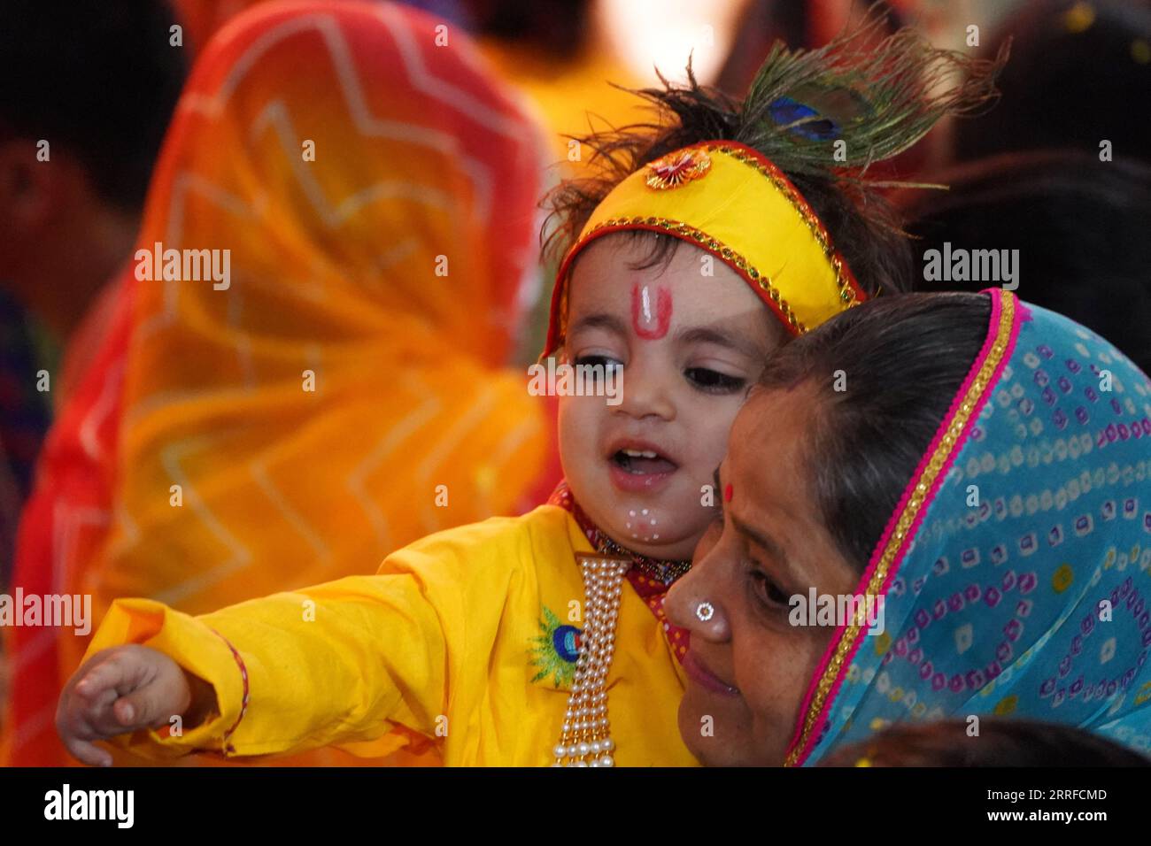 Ajmer, India. 07th Sep, 2023. People dressed as Hindu god Krishna and ...