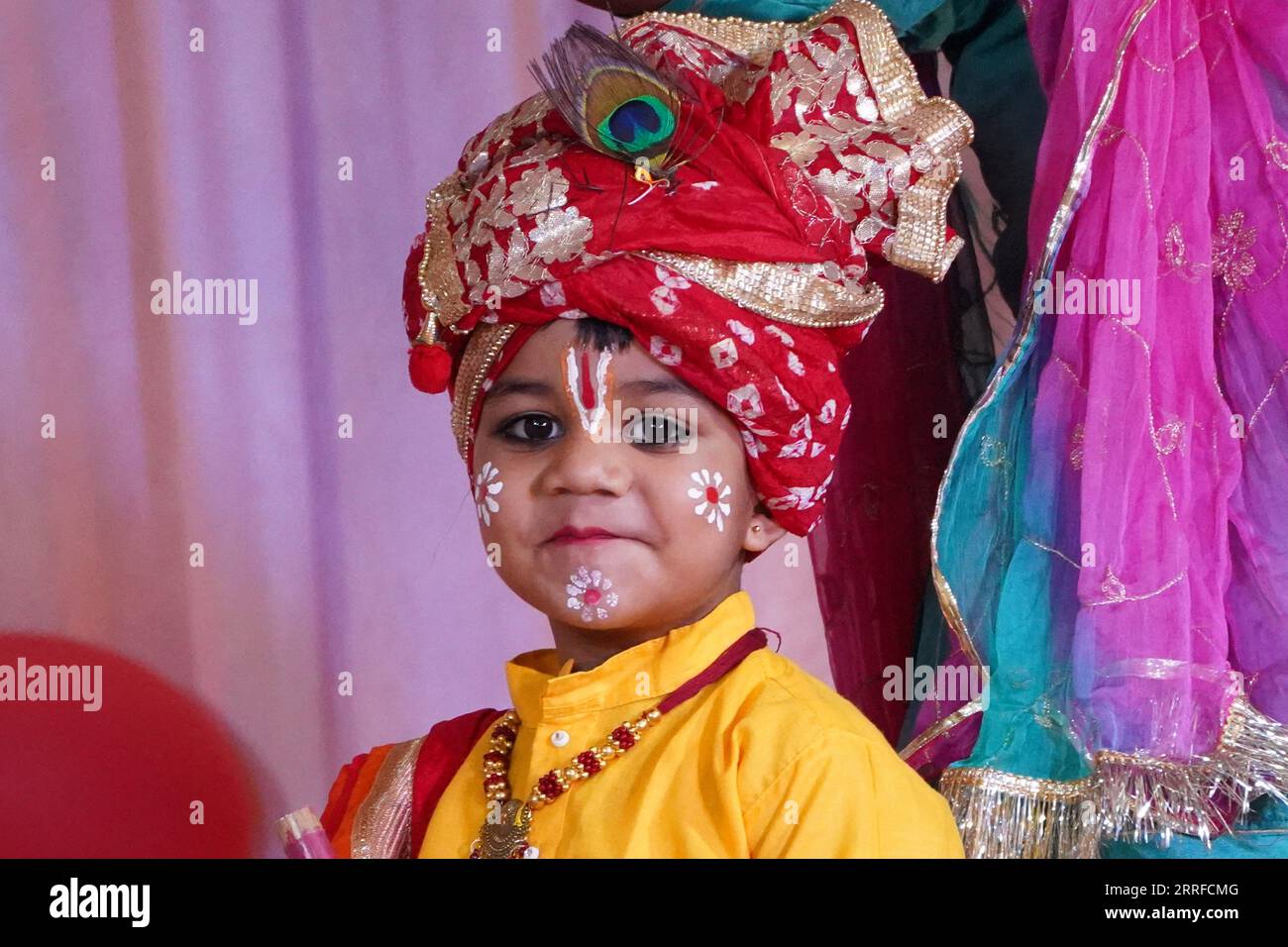 Ajmer, India. 07th Sep, 2023. People dressed as Hindu god Krishna and ...