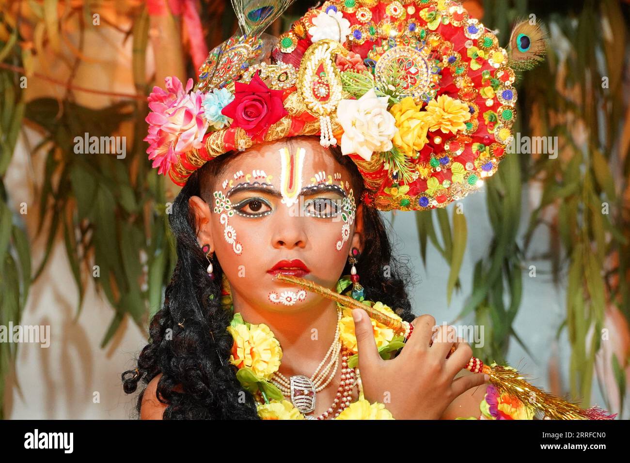 Ajmer, India. 07th Sep, 2023. People dressed as Hindu god Krishna and ...