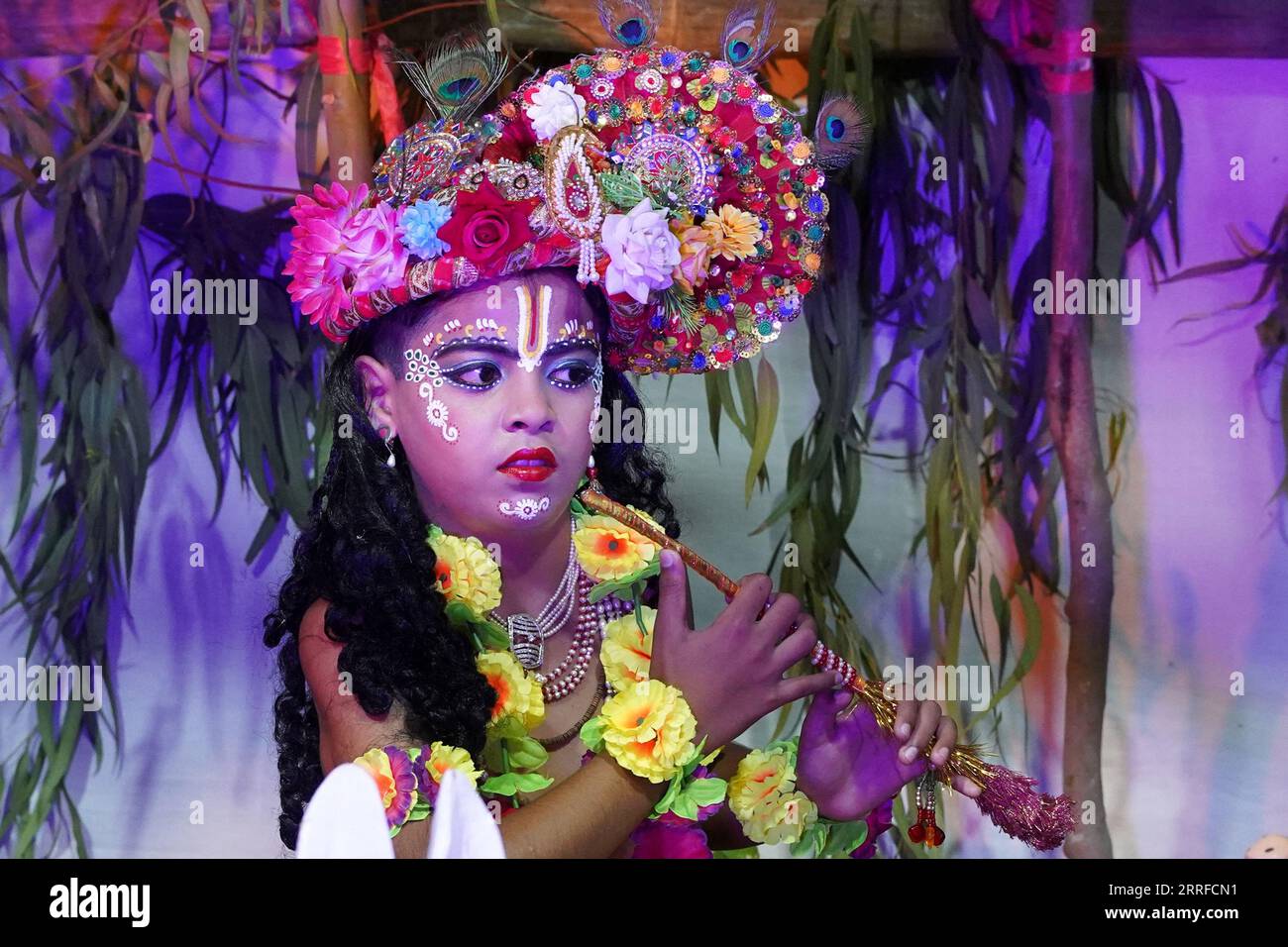 Ajmer, India. 07th Sep, 2023. People dressed as Hindu god Krishna and ...