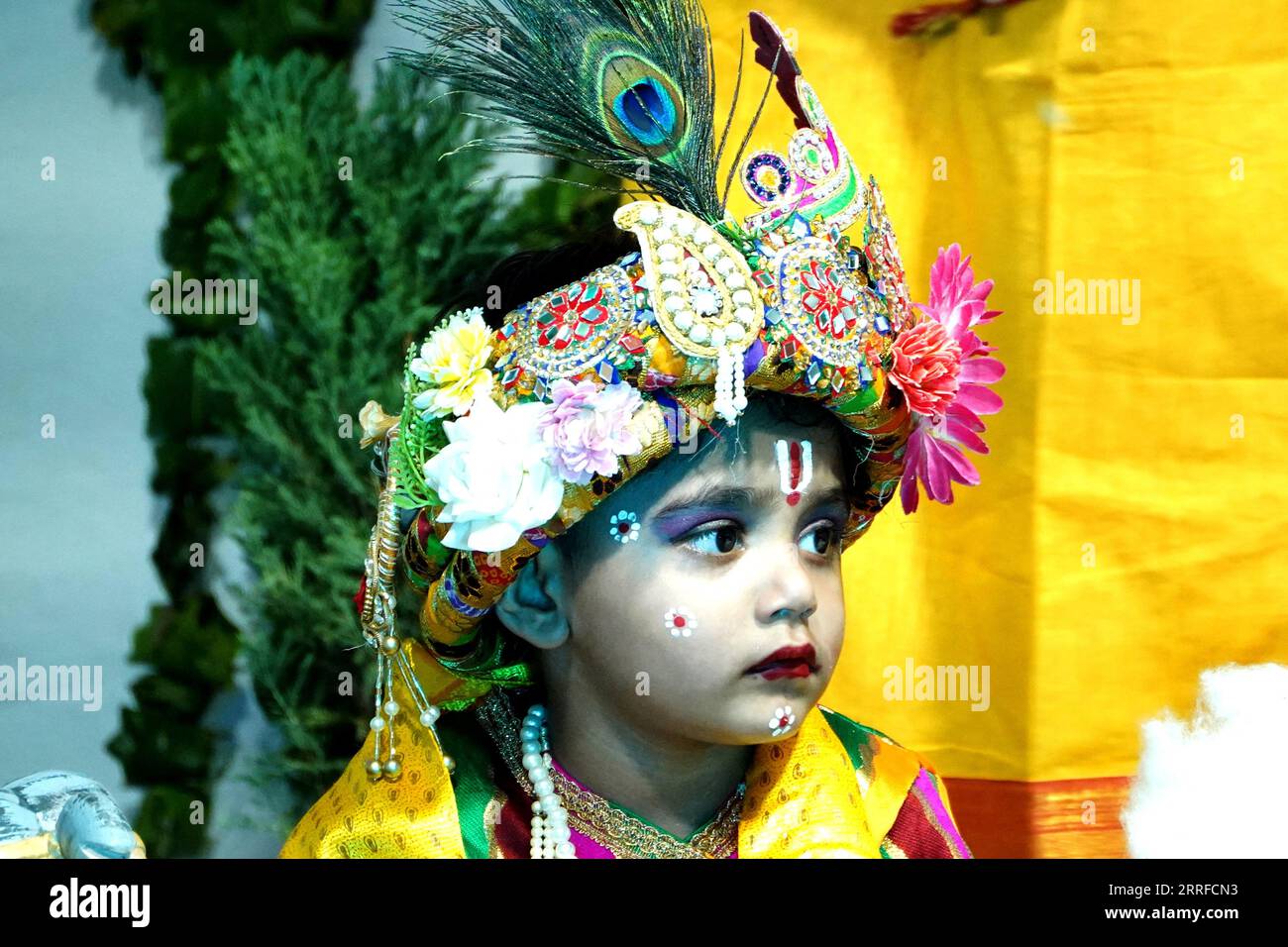 Ajmer, India. 07th Sep, 2023. People dressed as Hindu god Krishna and ...