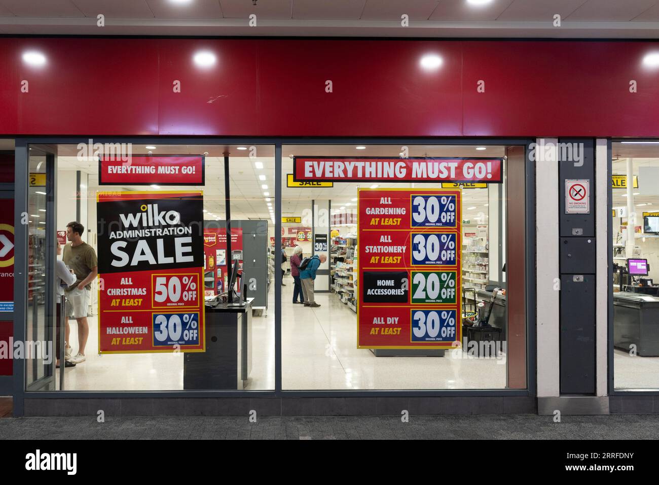 Wilko store in Basingstoke advertising an administration sale after ...