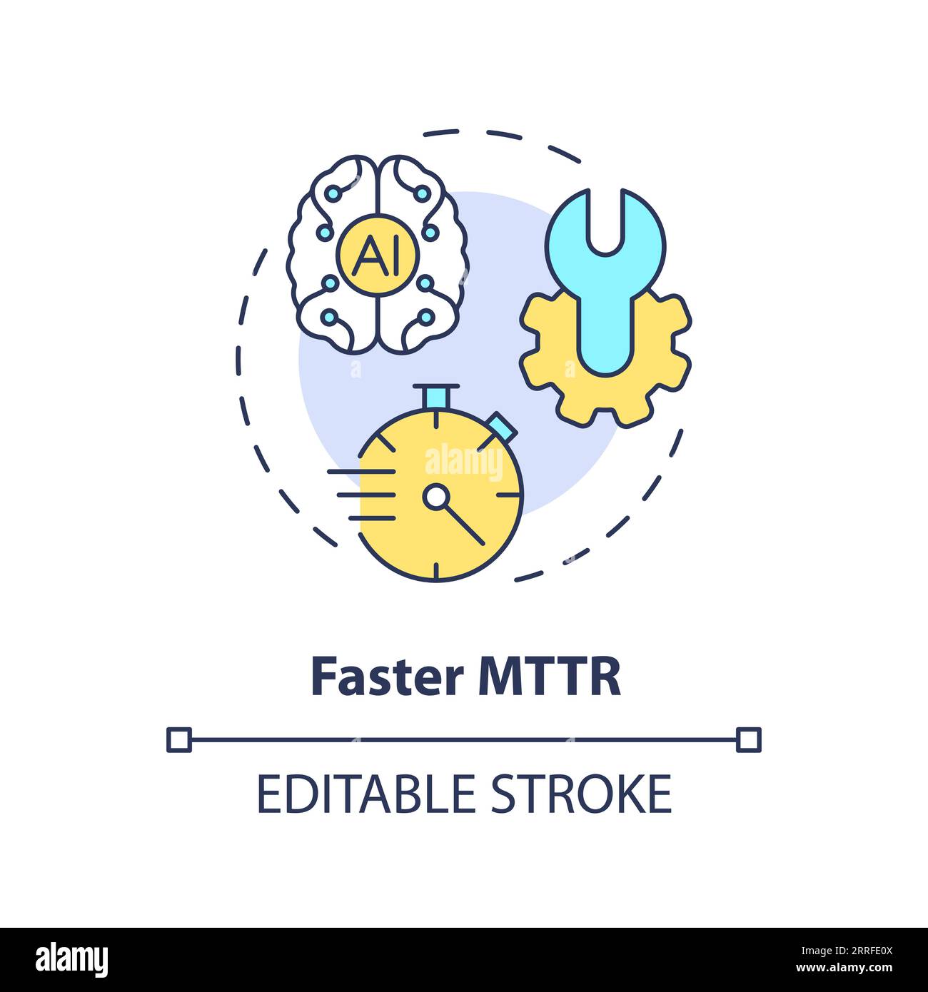 2D thin linear colorful faster MTTR icon Stock Vector Image & Art - Alamy