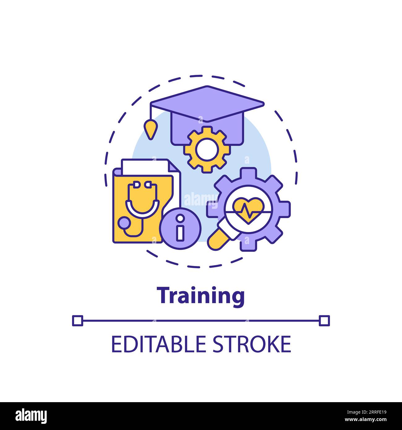 2D customizable thin line icon training concept Stock Vector Image ...