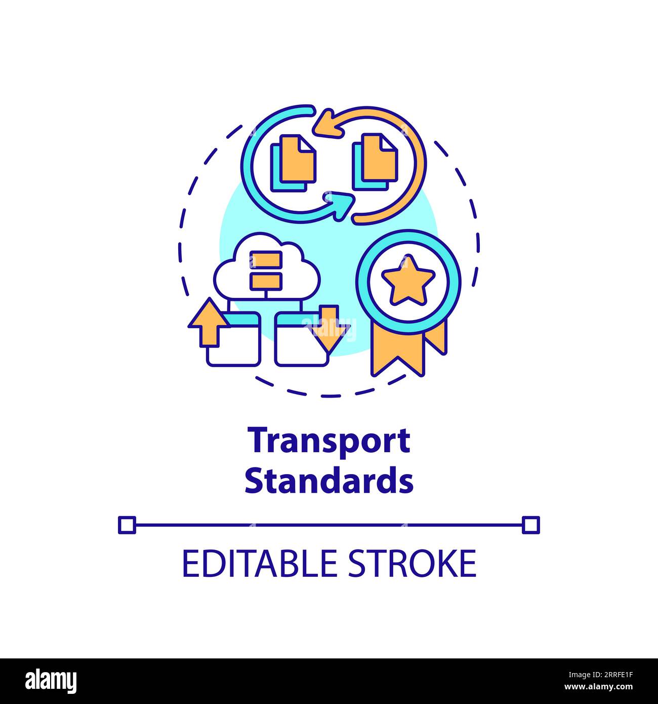 2d Customizable Thin Line Icon Transport Standards Concept Stock Vector