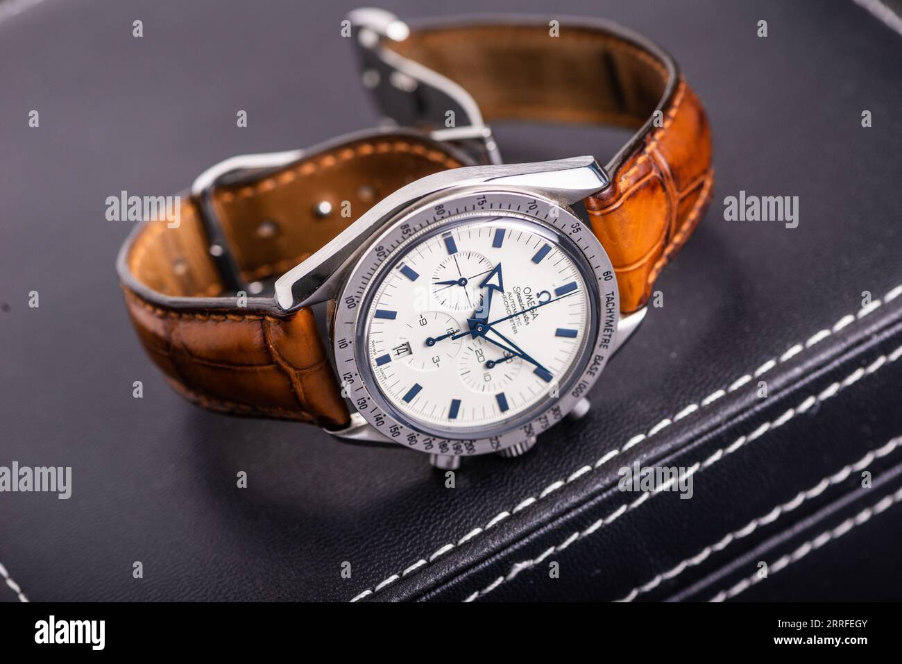 Omega Speedmaster Broad Arrow models Stock Photo - Alamy