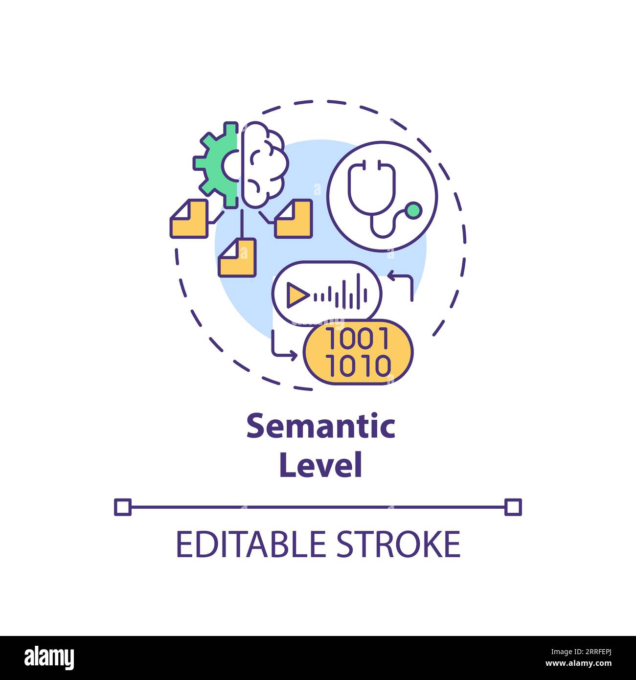 2d Customizable Thin Line Icon Semantic Level Concept Stock Vector