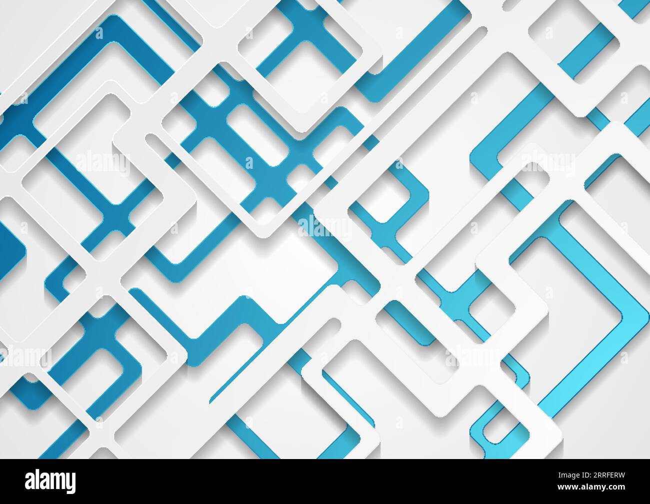 Blue grey papercut geometry vector design. Abstract tech background ...