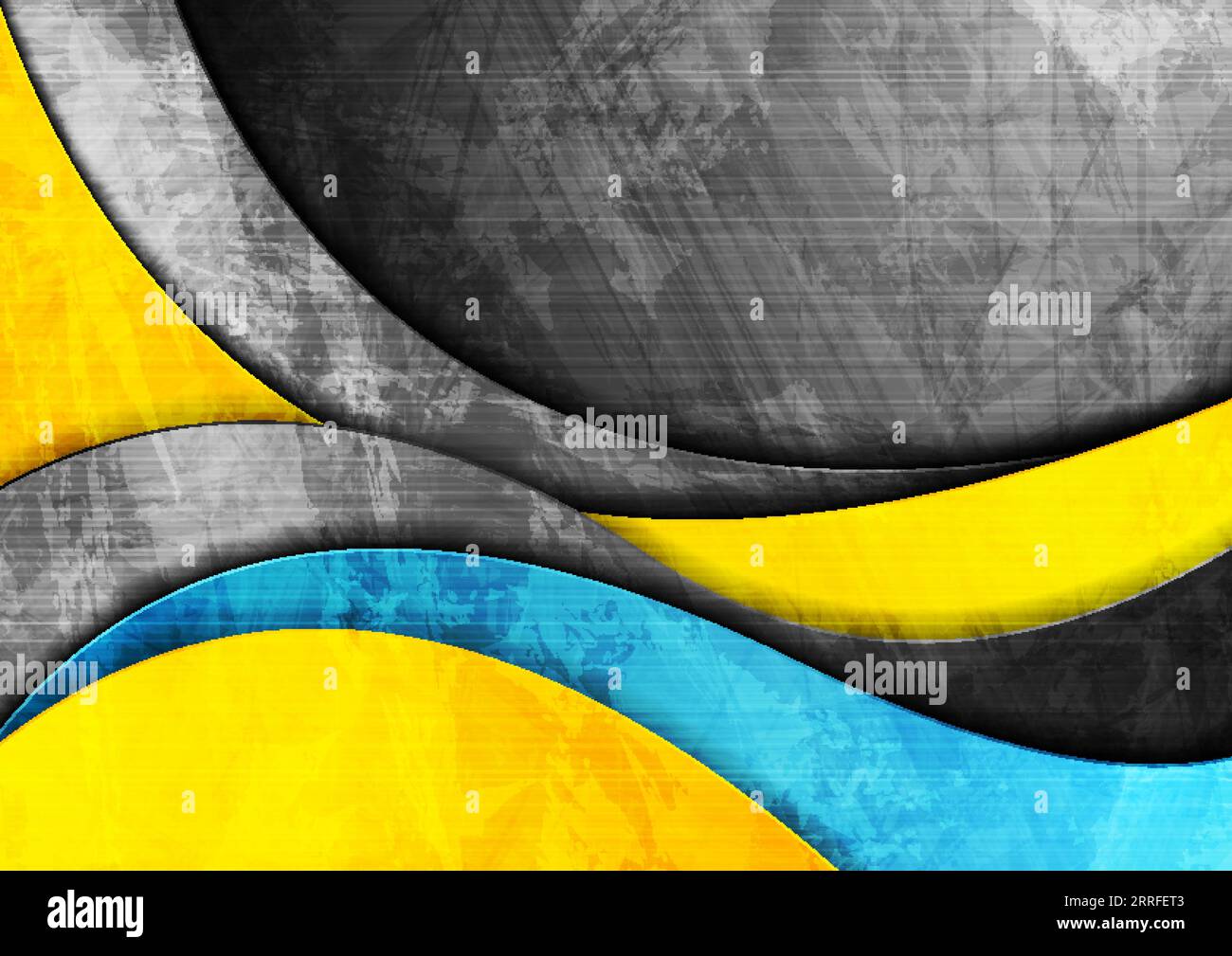 Grunge wavy corporate contrast yellow and blue texture background ...