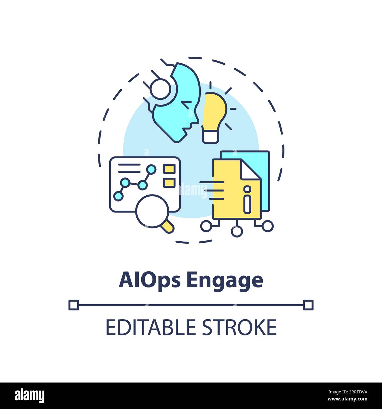 2D thin linear colorful AI ops engage icon Stock Vector Image & Art - Alamy