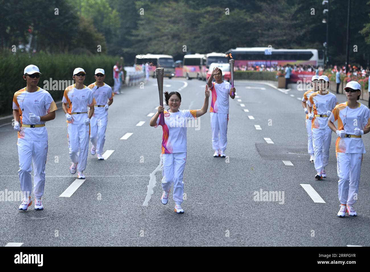 Hangzhou, China's Zhejiang Province. 8th Sep, 2023. Torch bearer Yu ...