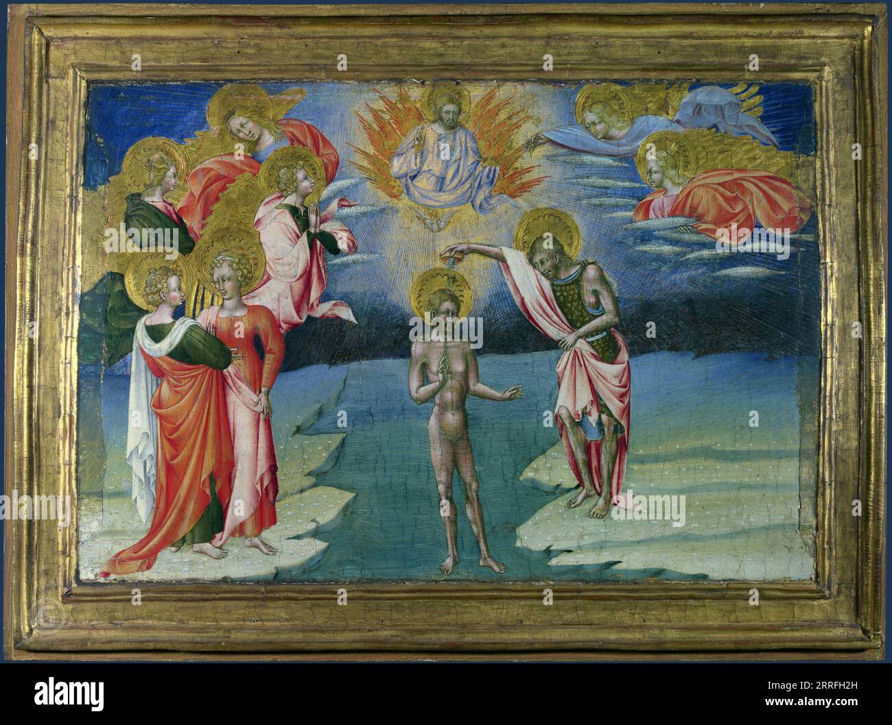 Giovanni di Paolo - The Baptism of Christ - Predella Panel 1454 Stock ...