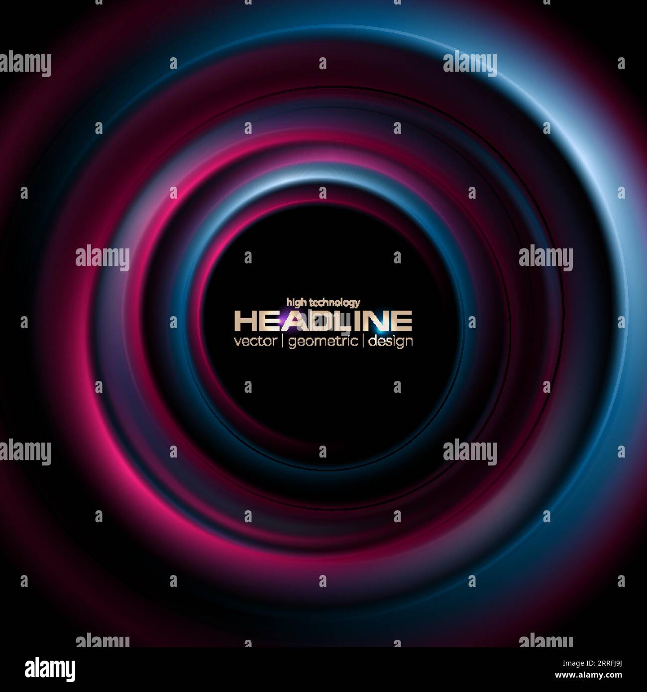 Smooth blurred blue and purple circles. Abstract tech futuristic ...