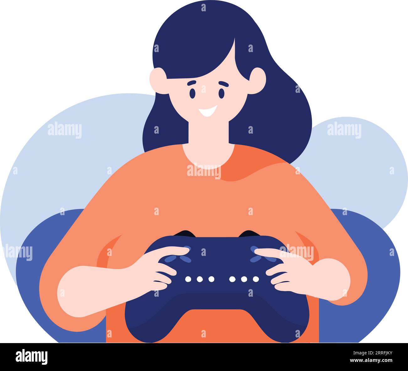Hand Drawn child character playing game in flat style isolated on ...