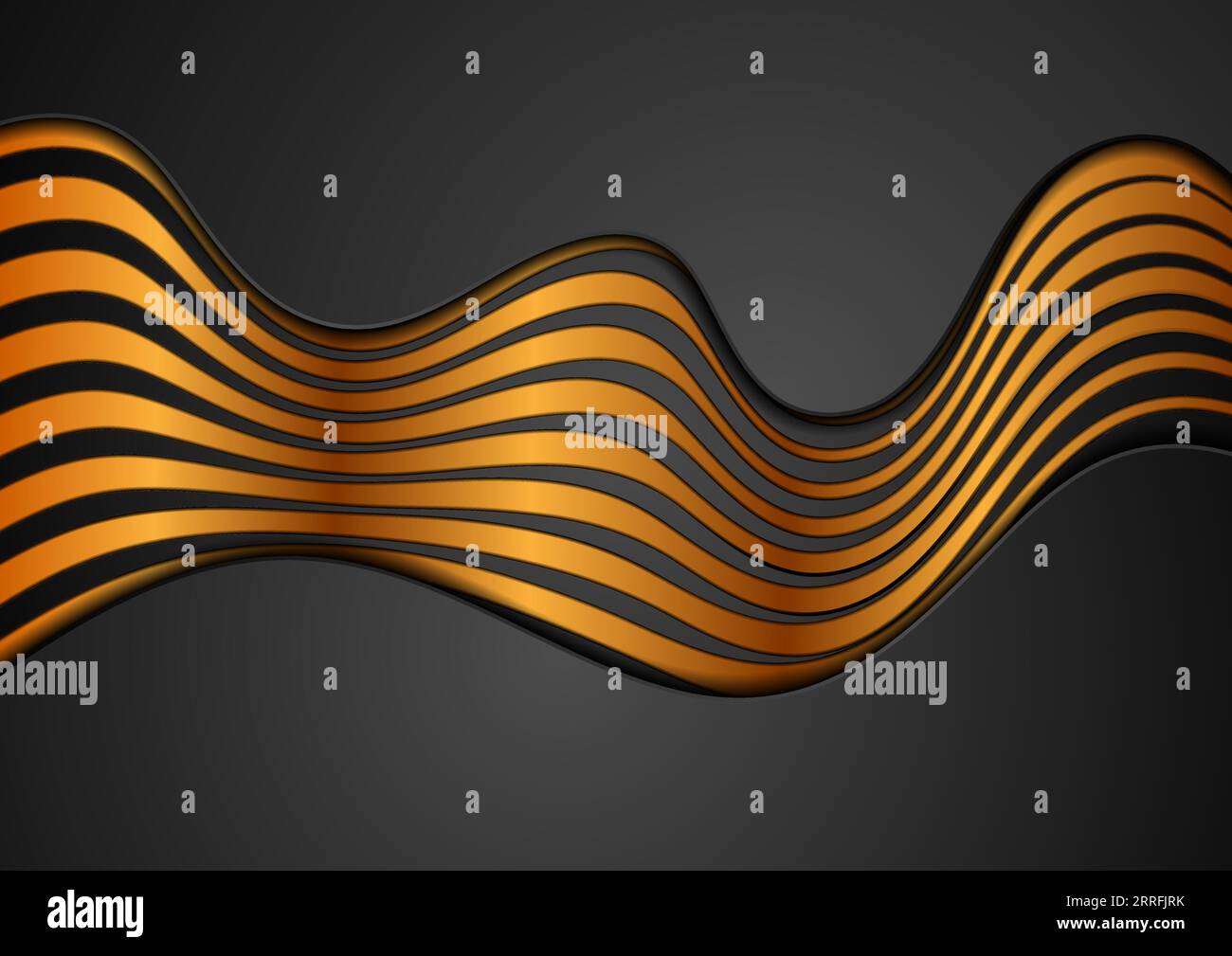 Abstract luxury modern background with golden elegant waves. Black and ...