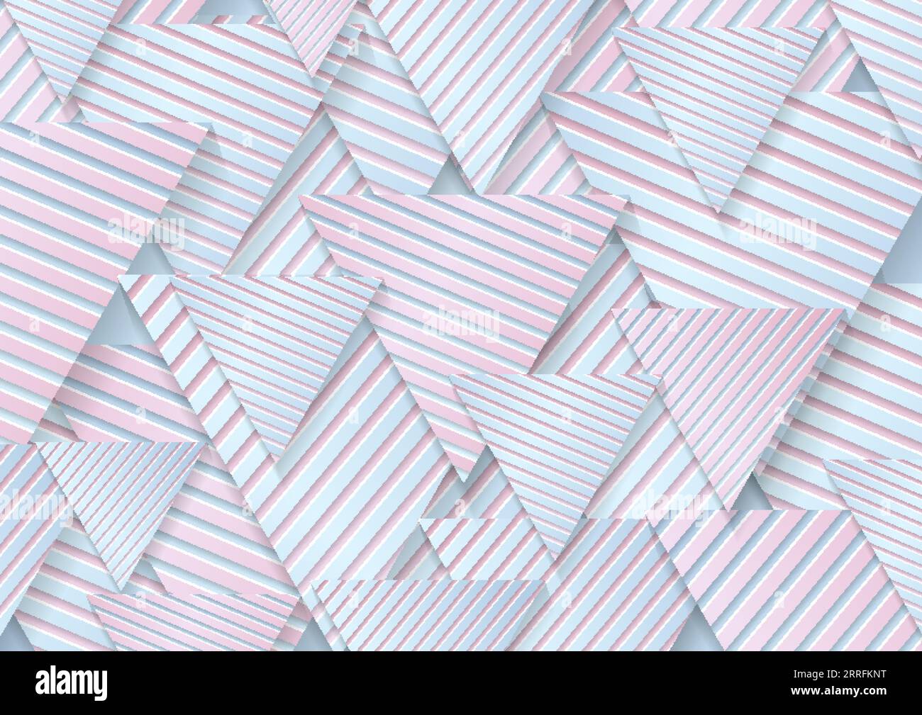 Paper blue and pink triangles with striped pattern texture. Retro tech geometric abstract ...