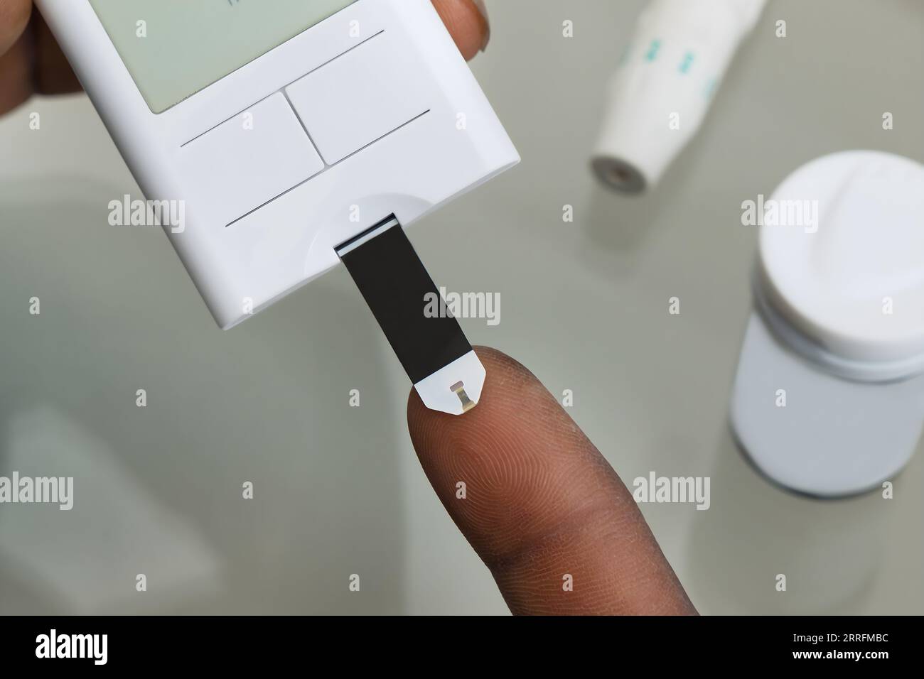 Close-up Of Patient Hands Measuring Glucose Level Blood Test With ...