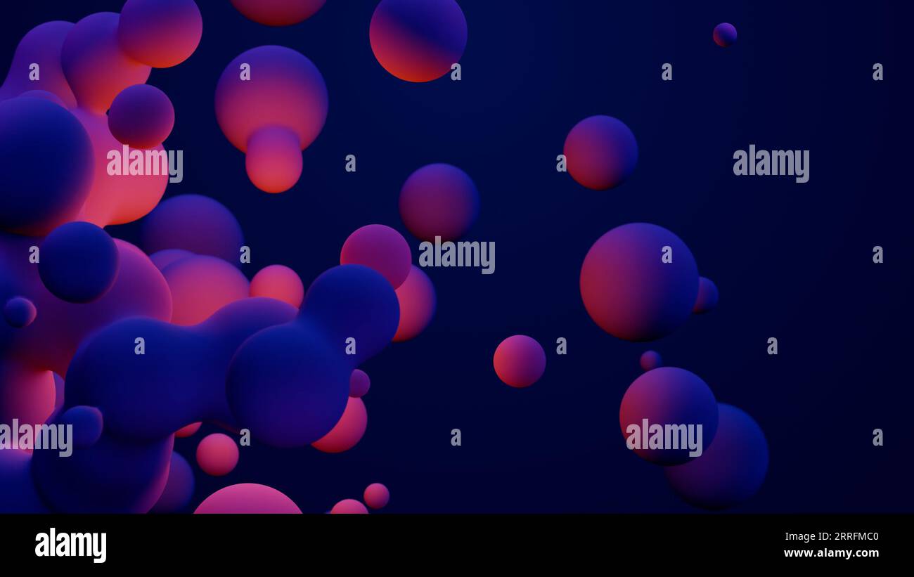 Metaverse 3d render morphing animation pink purple abstract metaball ...