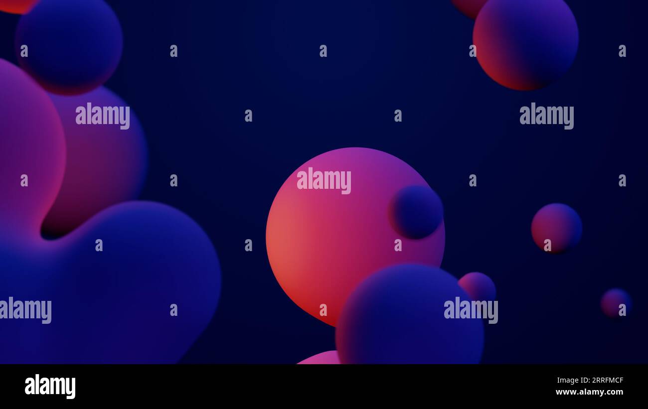 Metaverse 3d render morphing animation pink purple abstract metaball ...