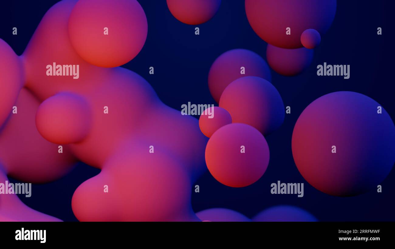 Metaverse 3d render morphing animation pink purple abstract metaball metasphere bubbles art ...