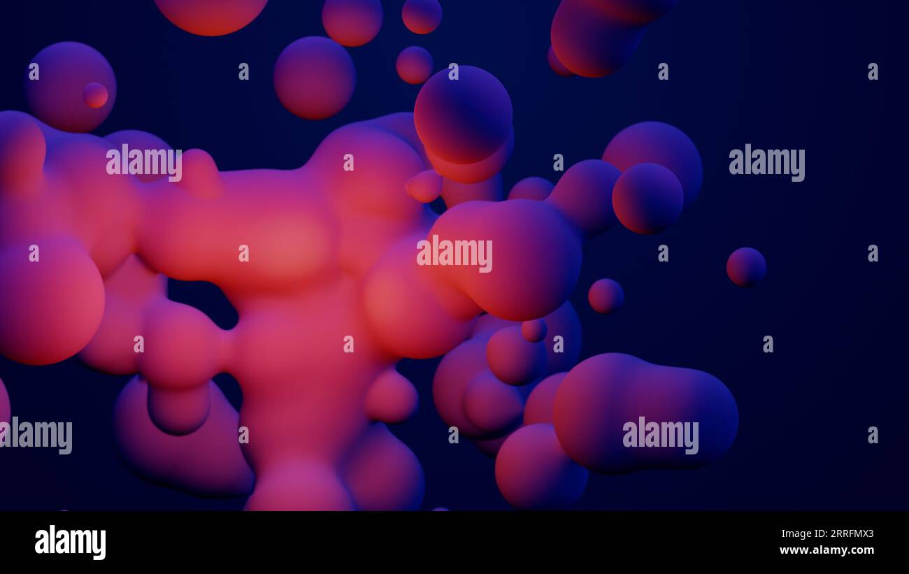 Metaverse 3d render morphing animation pink purple abstract metaball ...