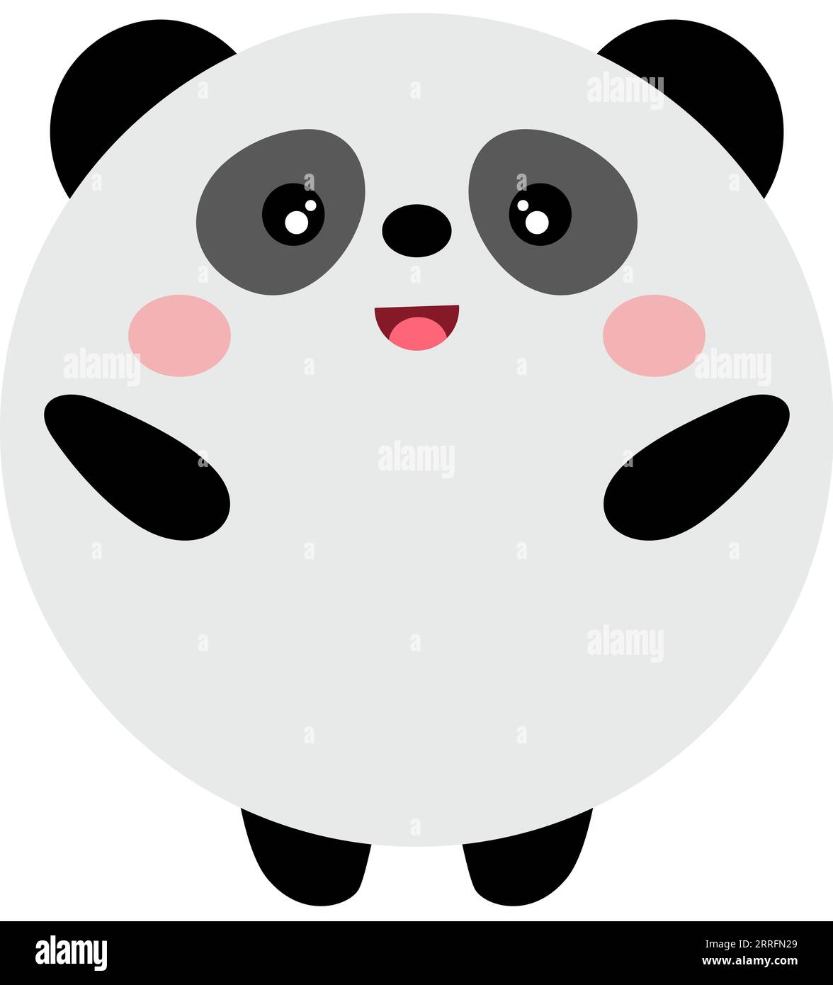 Cute panda with round body Stock Photo - Alamy